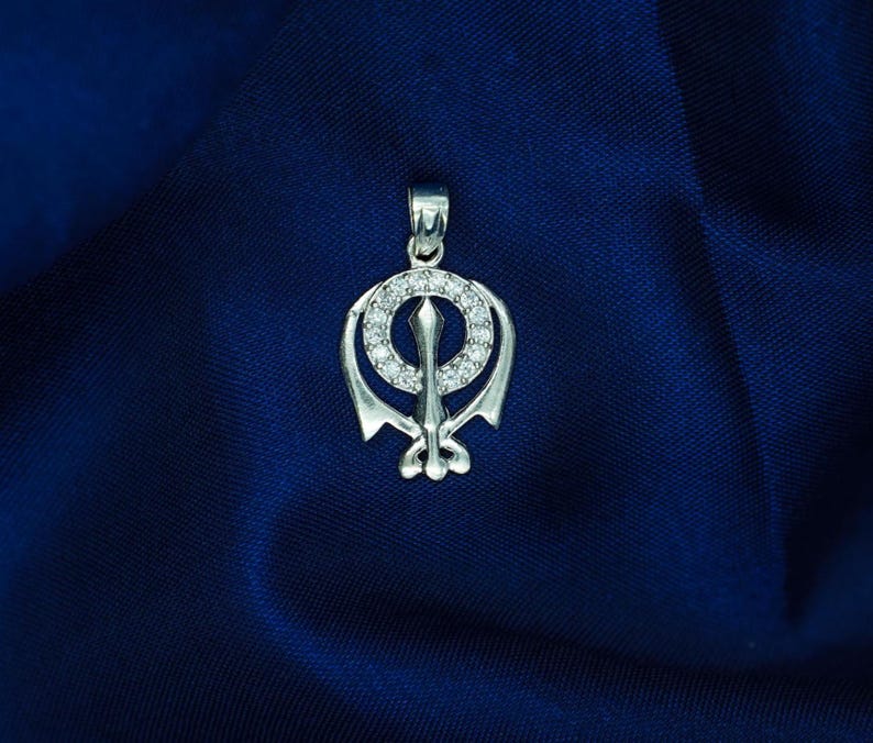 Sikh Khanda Symbol Pendant | 925 Silver Religious Jewelry - Etsy UK
