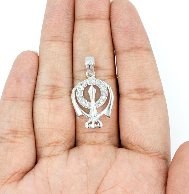 Sikh Khanda Symbol Pendant | 925 Silver Religious Jewelry - Etsy UK