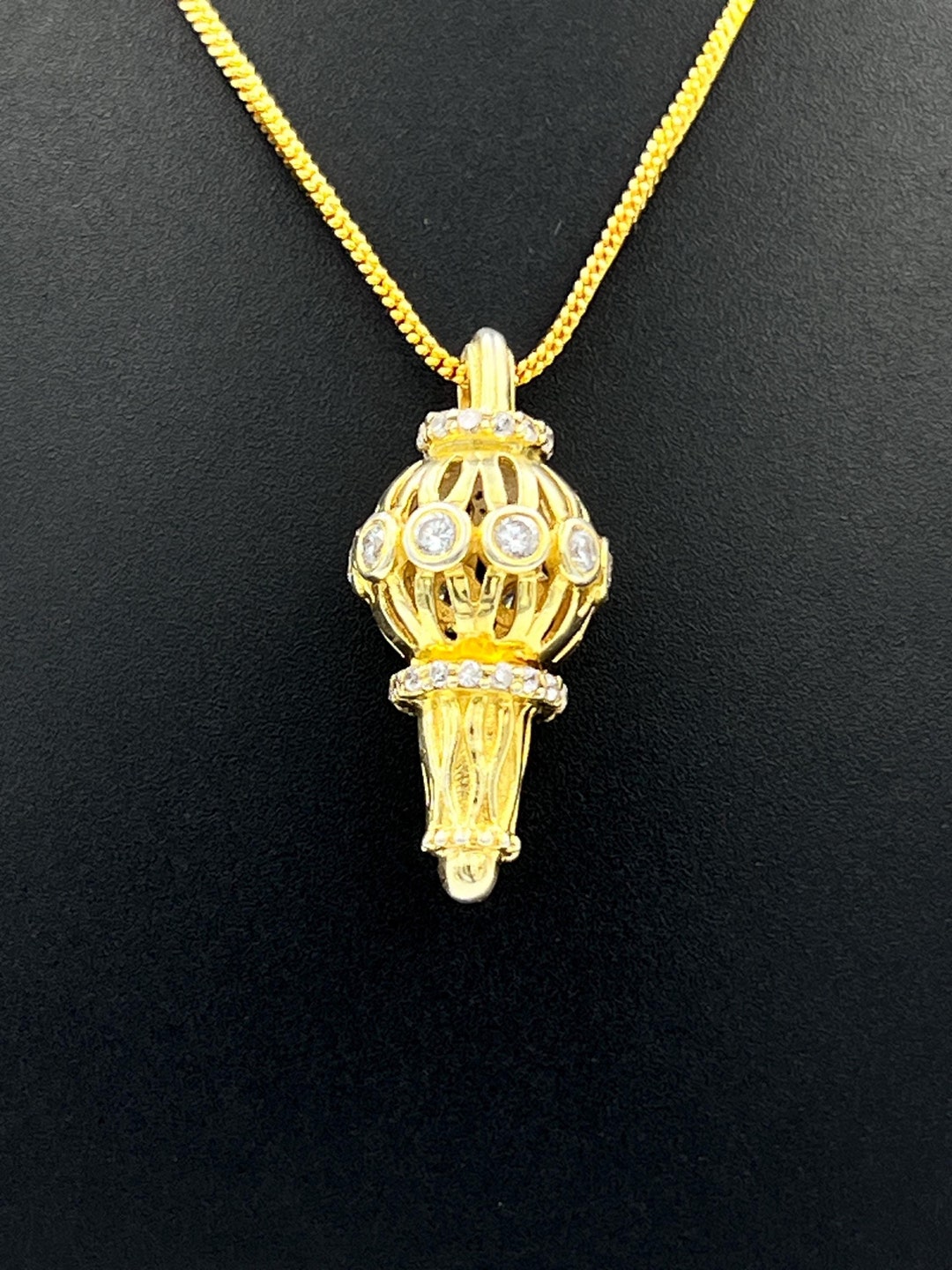 Lord Hanuman Gada Pendant 925 Sterling Silver With Gold Platingcz ...