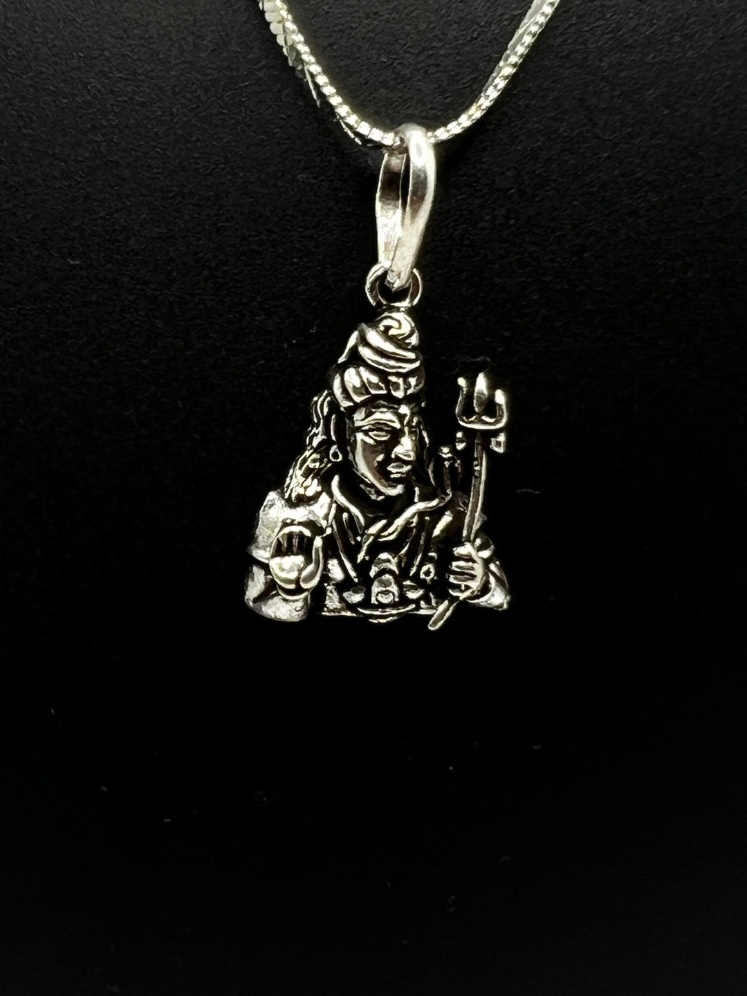 Oxidised Silver Shiv Ji Pendant | Lord Shiva Necklace | Religious Hindu ...