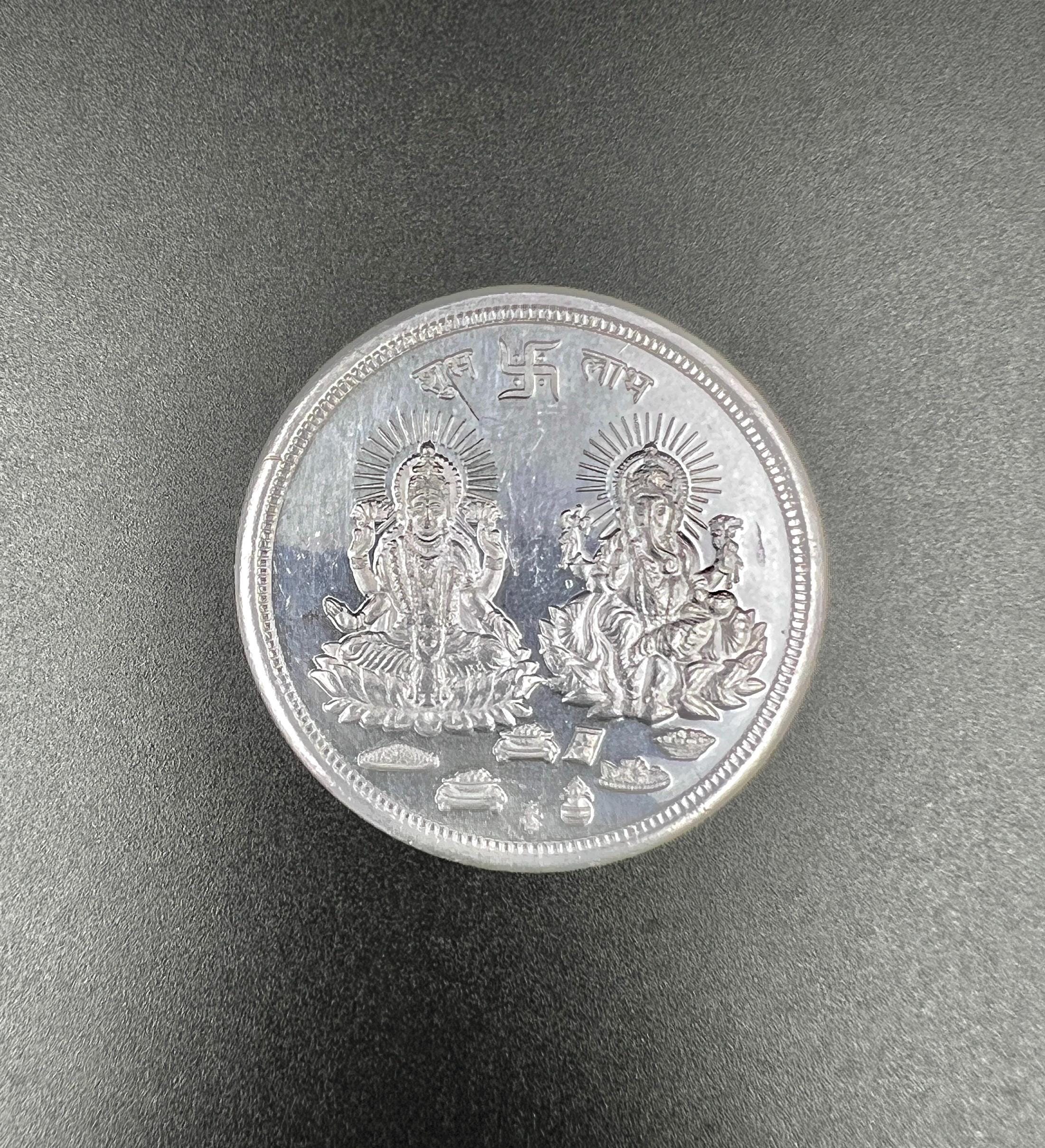 999 Pure Silver Lakshmi Coin: Diwali Pooja Gift (5, 10, 20g) - Etsy