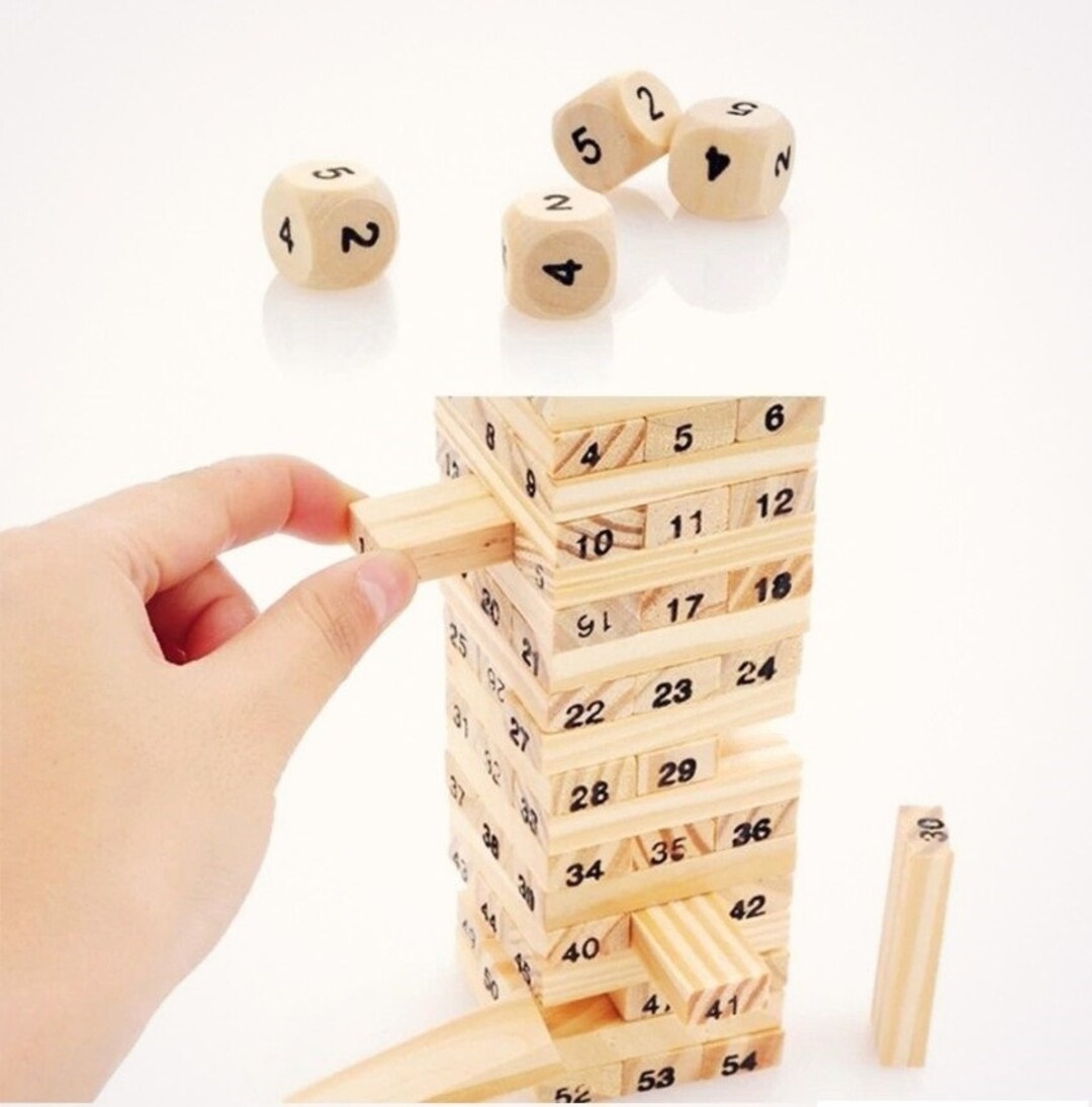 Wooden Tumbling Tower, Tricky Tower Tumble Blocks Jenga Game Jenga ...