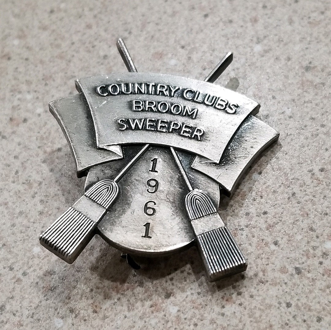Vintage 1961 Sterling Silver Country Clubs Broom Sweeper Award Pin ...