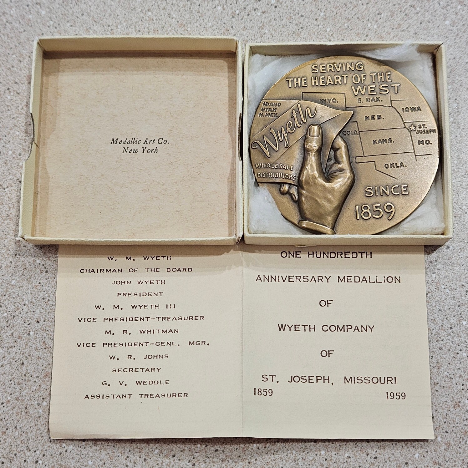 Vintage 1859-1959 Wyeth Company Wholesale Distributors 100th ...