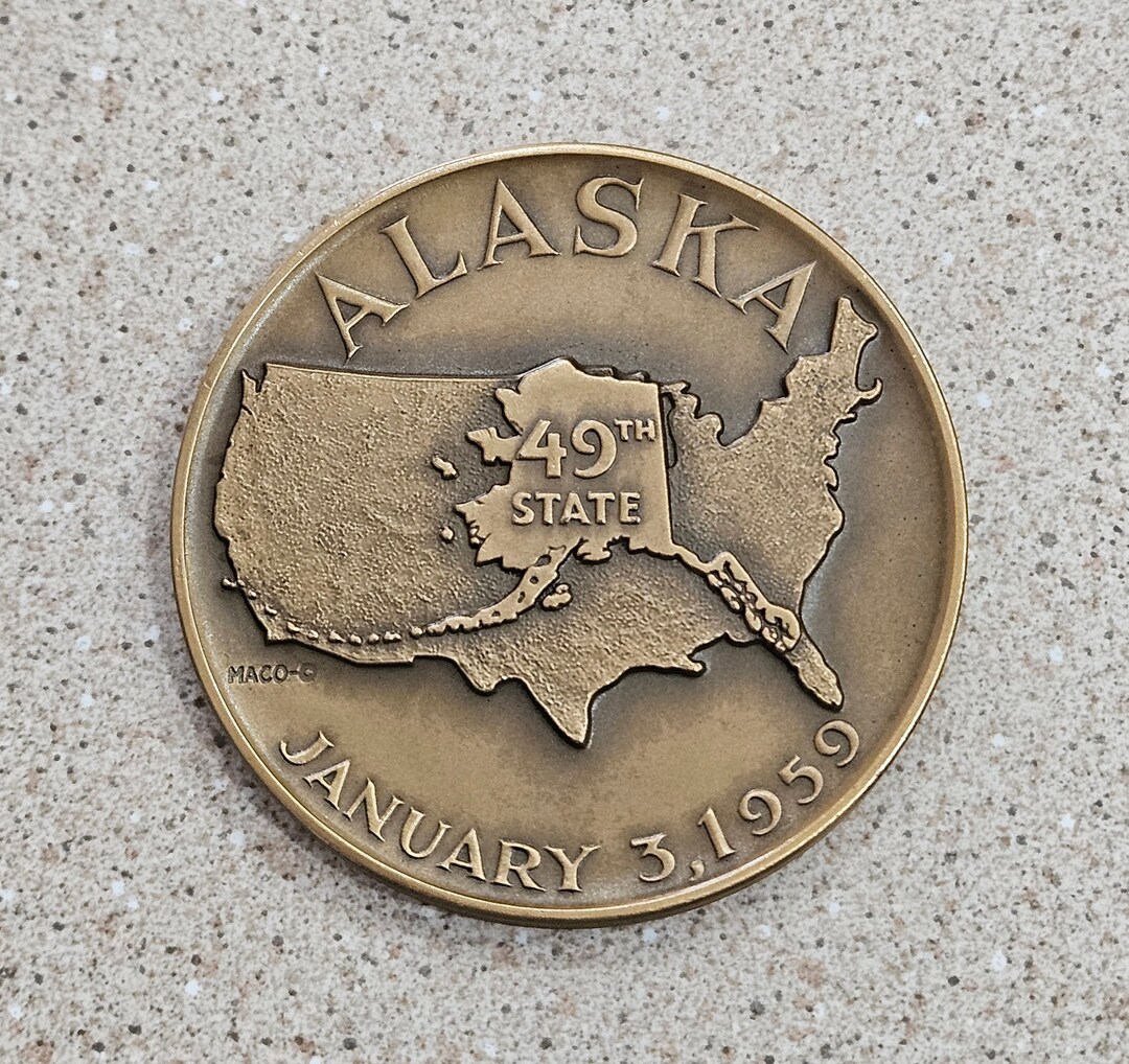 Vintage 1959 Alaska 49th State the Seal of the State of Alaska 2.5 Inch ...
