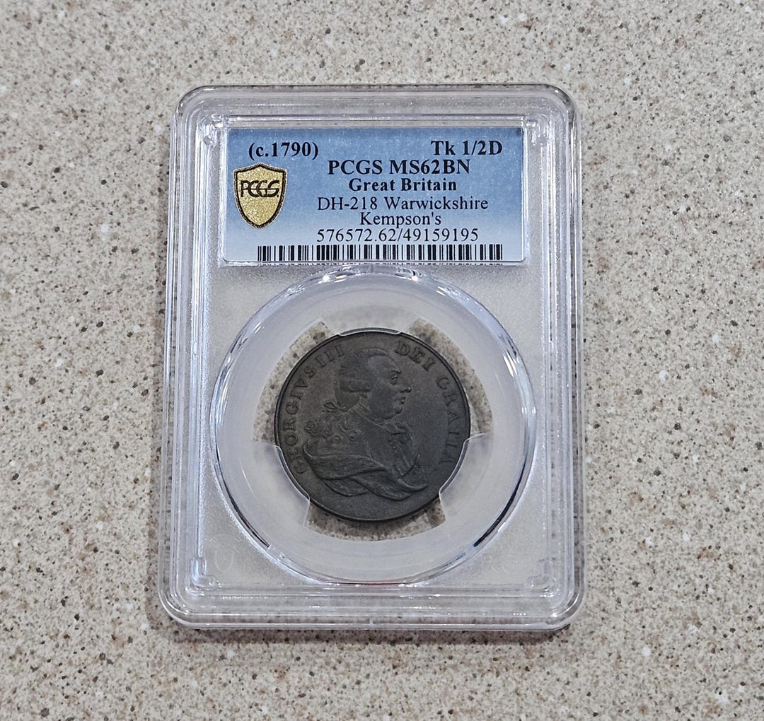 1790 Great Britain DH-218 Warwickshire Kempson's Tk 1/2D Token Coin ...