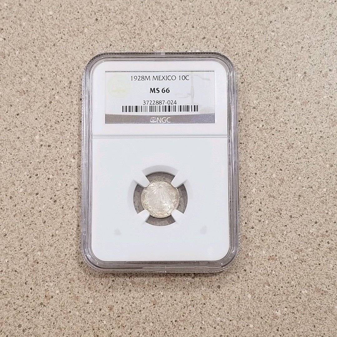 1928 M Mexico 10c Centavos Coin Slabbed & Graded by NGC MS 66 Silver ...