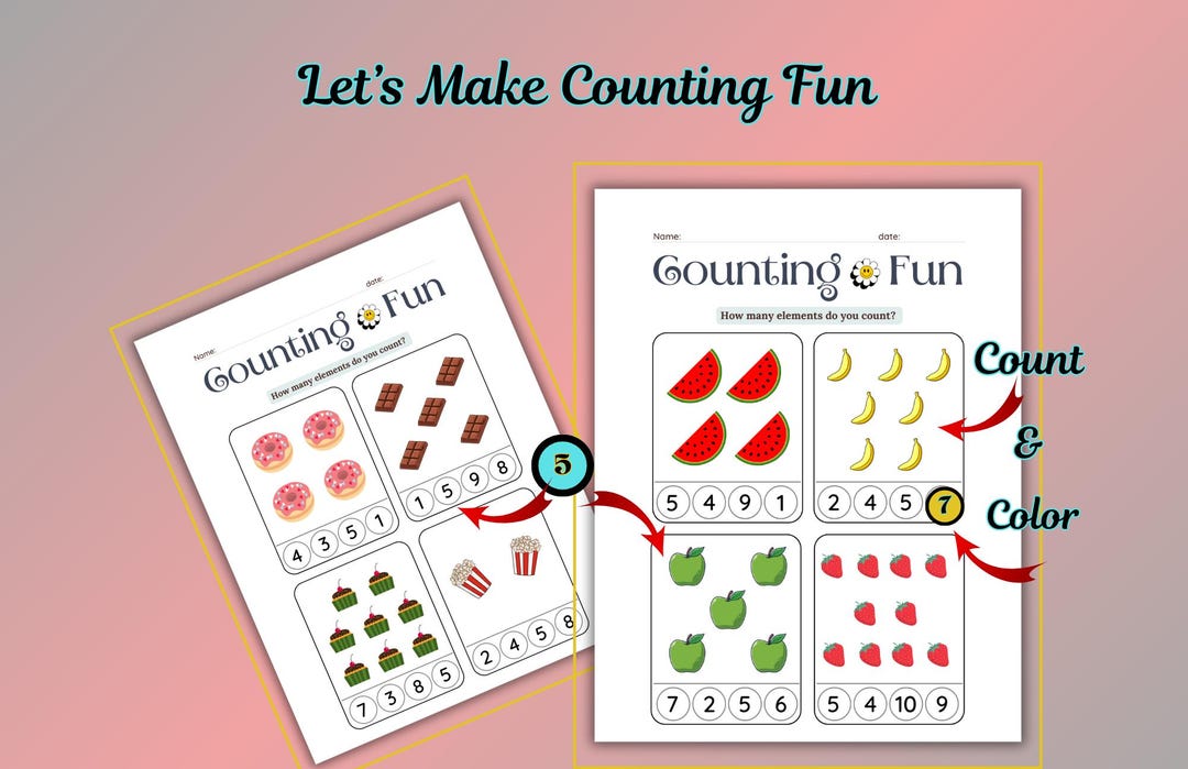 Counting Fun, Preschool Worksheets, Preschool Math, Math for Beginners ...