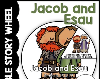 Printable Jacob and Esau Spinner Wheel | Printable Bible Story Craft ...