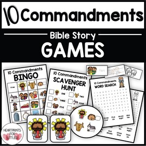 10 Commandments Bible Games, Bingo, Scavenger Hunt, & More (digital ...