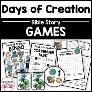 7 Days of Creation Bible Story Games, Bible Games, Sunday School Games ...