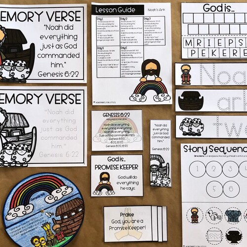 Noah's Ark 5-day Bible Lesson Homeschool Activities - Etsy