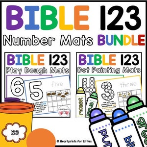 Bible Number Mats, Playdough Mats, Dot Marker Mats, Preschool Math ...