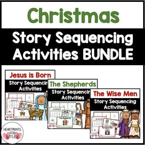 Christmas Bible Story Sequencing Activities Bundle, 3 Bible Stories for ...