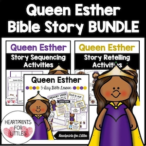 Queen Esther Bible Story Bundle, 5-day Bible Lesson, Sequencing ...