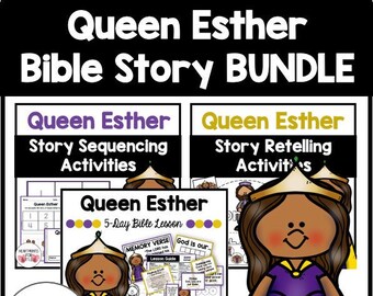 QUEEN ESTHER Bible Story Coloring Page and Poster Sunday - Etsy Hong Kong
