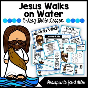 Jesus Walks on Water 5-day Bible Lesson, Homeschool Activities, Sunday ...