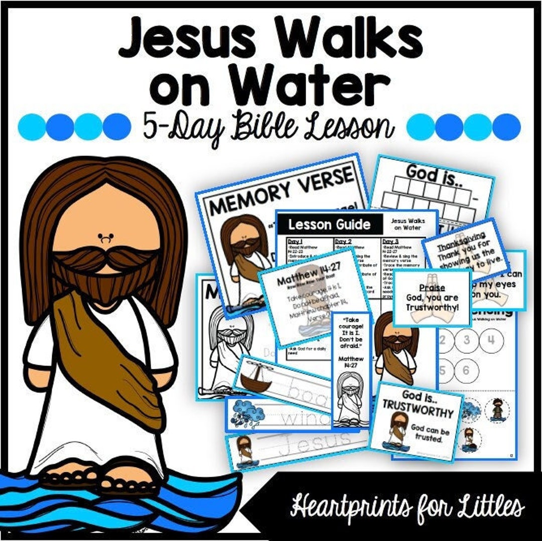 Jesus Walks on Water 5-day Bible Lesson, Homeschool Activities, Sunday ...