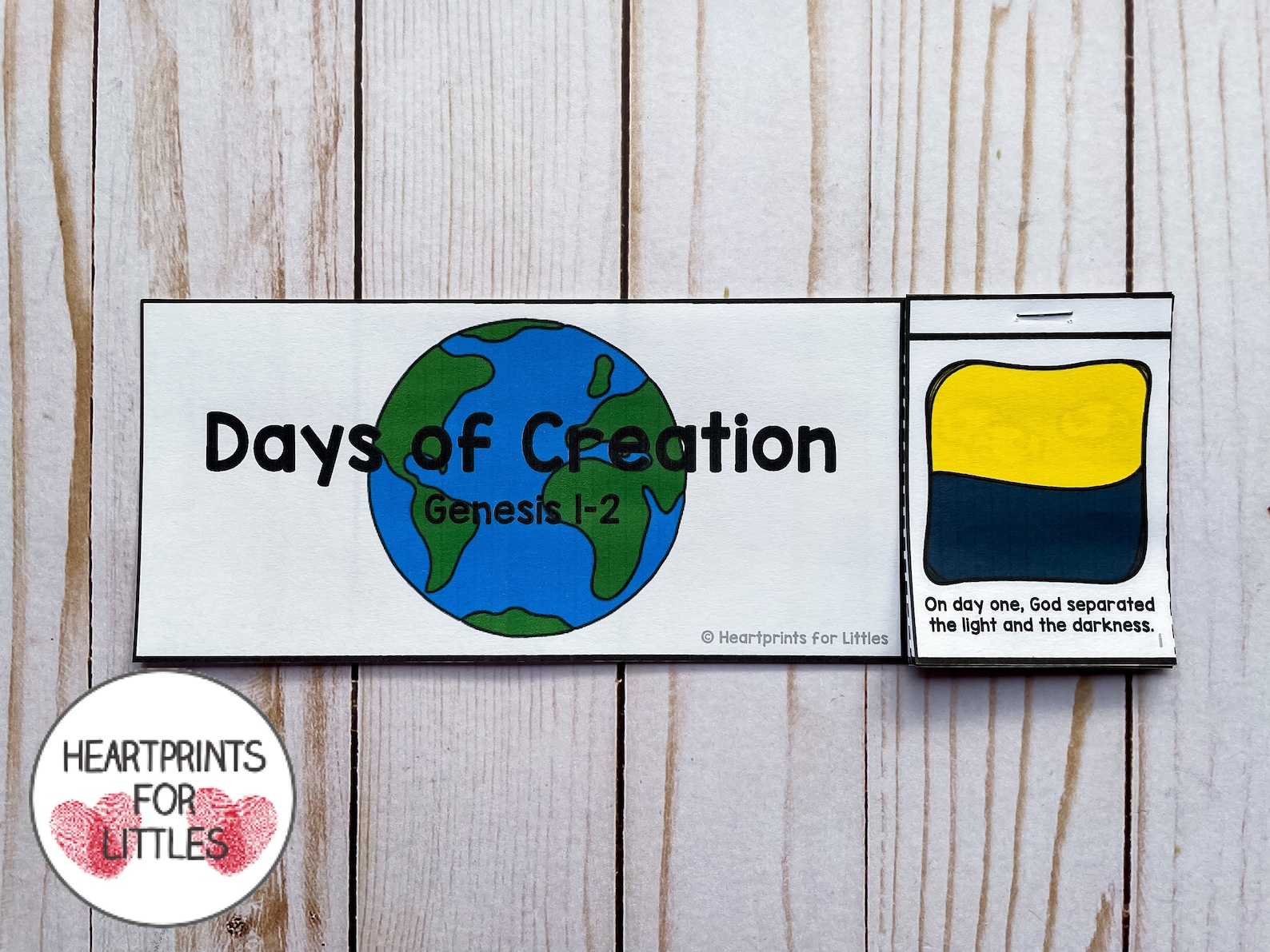 7 Days of Creation Flip Book Bible Story Booklet Sunday - Etsy