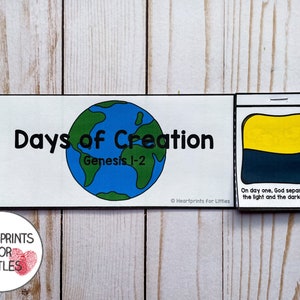 7 Days of Creation Flip Book, Bible Story Booklet, Sunday School ...