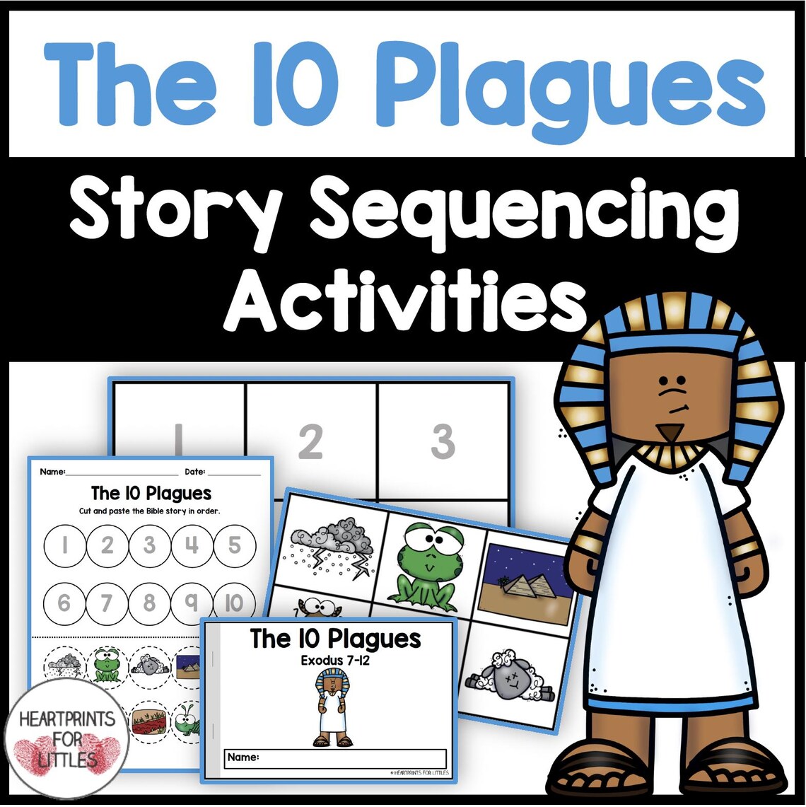 Moses and the 10 Plagues Story Sequencing Activities (digital Download ...