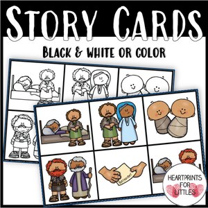 Bible Story Cards, 36 Old & New Testament Sequencing (digital Download ...