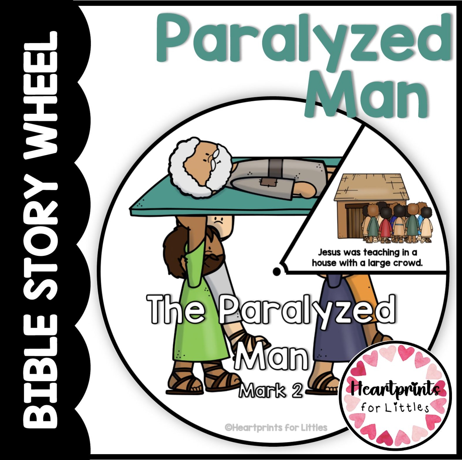 Jesus Heals and Forgives a Paralyzed Man Bible Story Wheel, Mark 2 ...