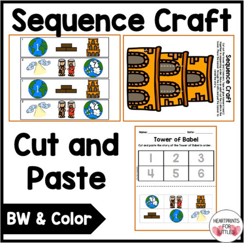 Tower of Babel Bible Story Sequencing Activities for Kids - Etsy