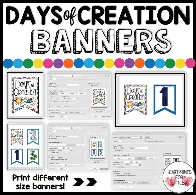 7 Days of Creation Classroom Banners, Bible Decorations, Church ...