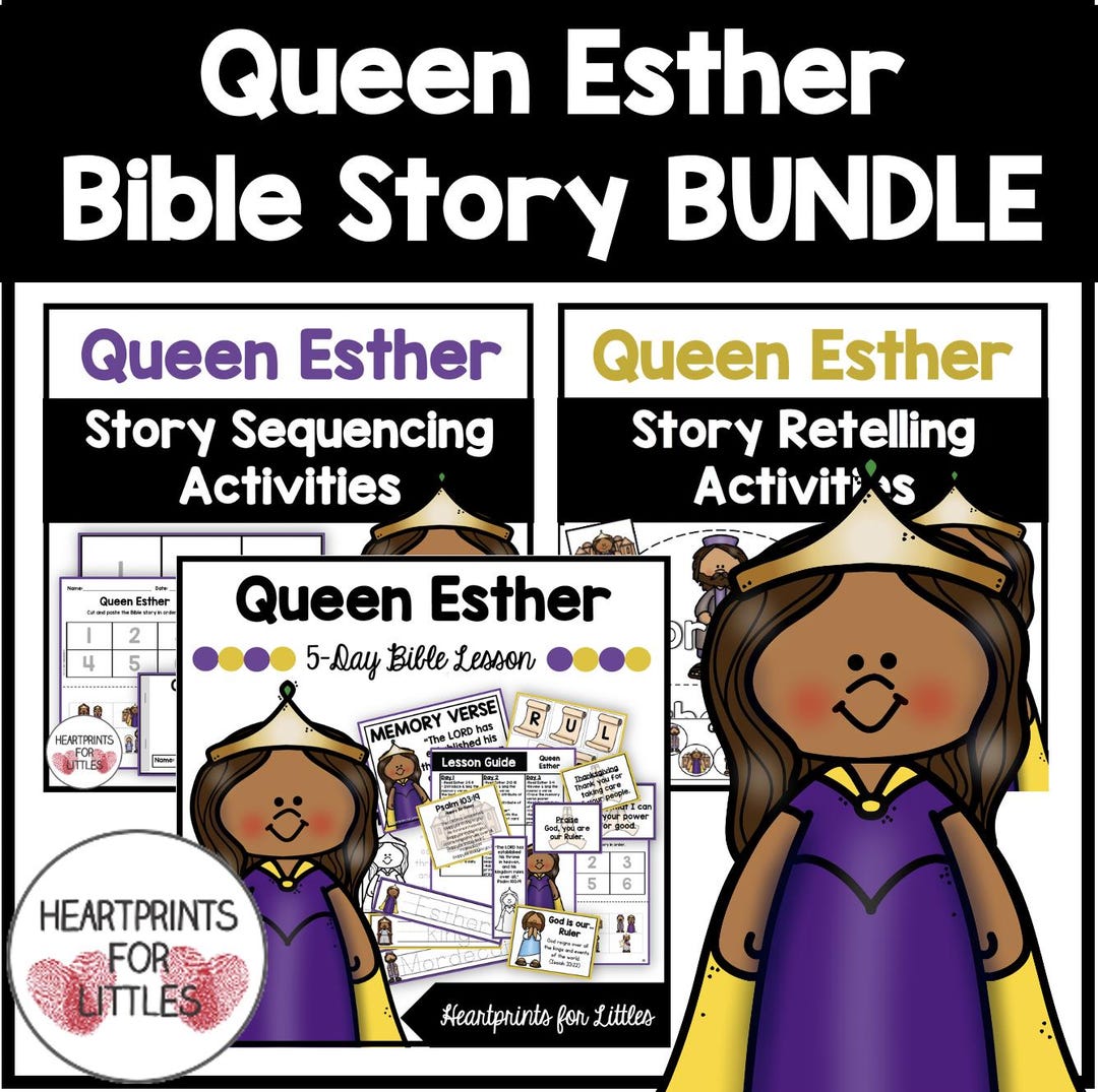 Queen Esther Bible Story Bundle, 5-day Bible Lesson, Sequencing ...
