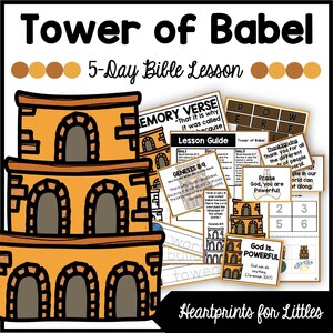 Tower of Babel Bible Story Bundle, 5-day Bible Lesson, Sequencing ...