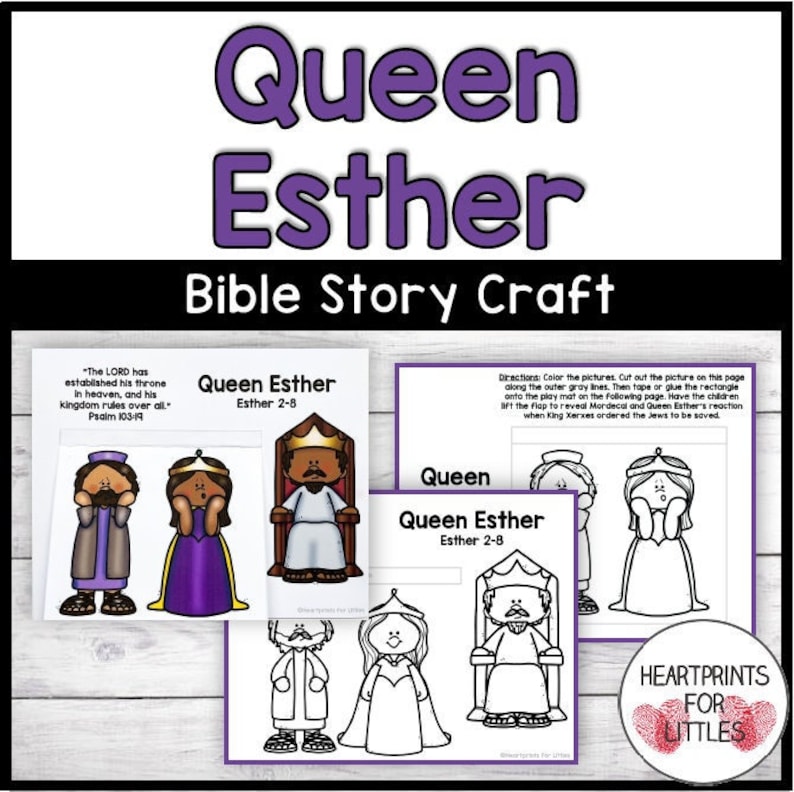 Queen Esther Bible Craft, Sunday School Activity and Craft (digital ...