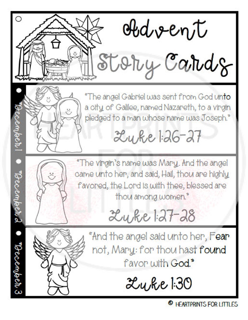 Advent Story Cards for Kids Christmas Story Cards Bible - Etsy Canada