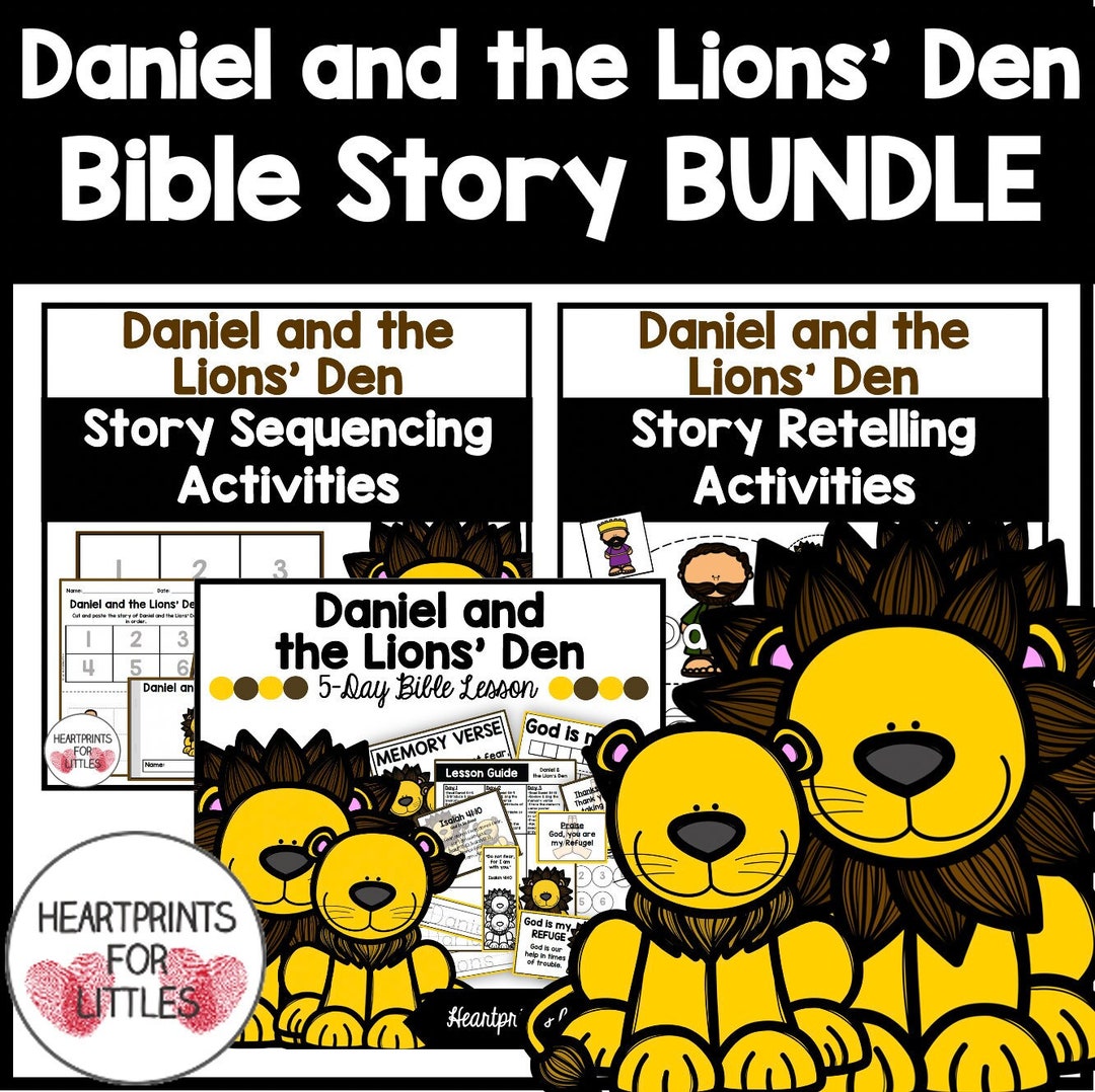 Daniel and the Lions' Den Bible Story Bundle, 5-day Bible Lesson ...