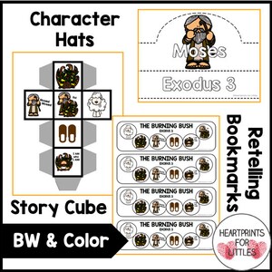 Moses and the Burning Bush Bible Story Retelling Activities for Kids ...