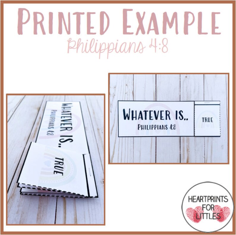 Philippians 4:8 Bible Verse Flip Book, Bible Verse Memorization ...