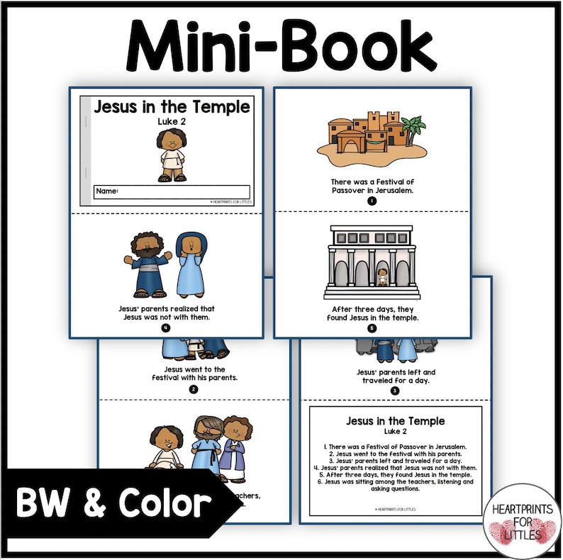Jesus in the Temple Bible Story Sequencing Activities (digital Download ...