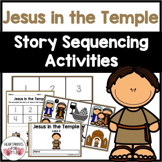 Jesus in the Temple Bible Story Sequencing Activities for - Etsy