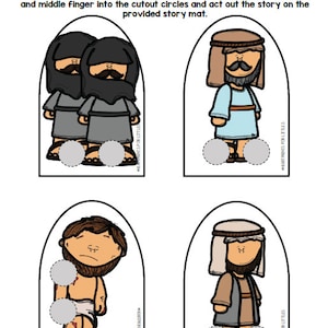 Bible Story Finger Puppets, Bible Crafts, Homeschool Printable, Sunday ...