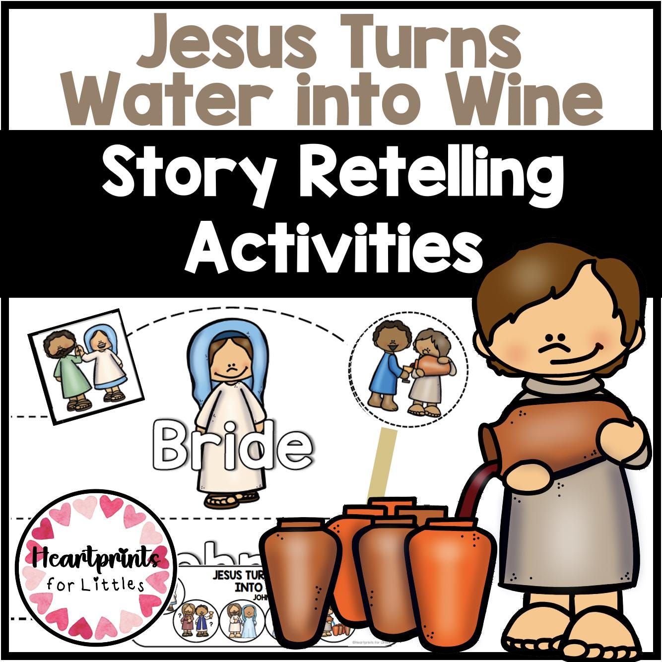 Jesus Turns Water Into Wine Bible Story Bundle, Activities (digital ...