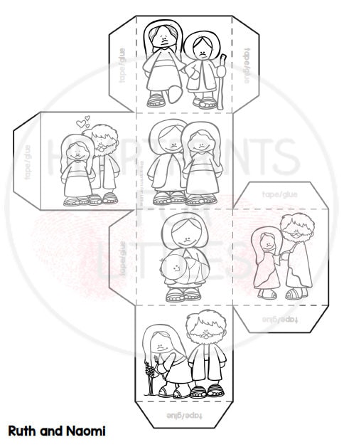 Ruth and Naomi Bible Story Cube Bible Game Bible Craft - Etsy