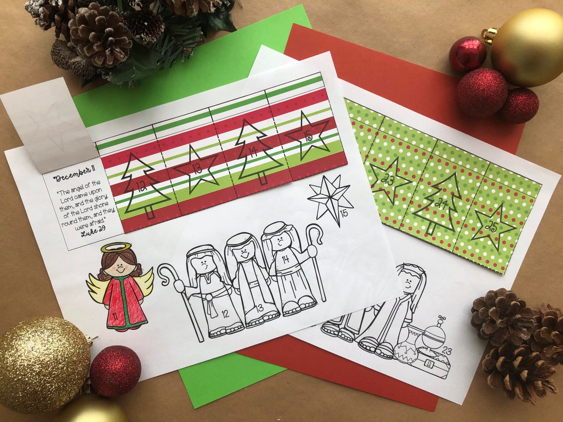 Advent Color by Date Calendar for Kids, Advent Printable, Homeschool ...