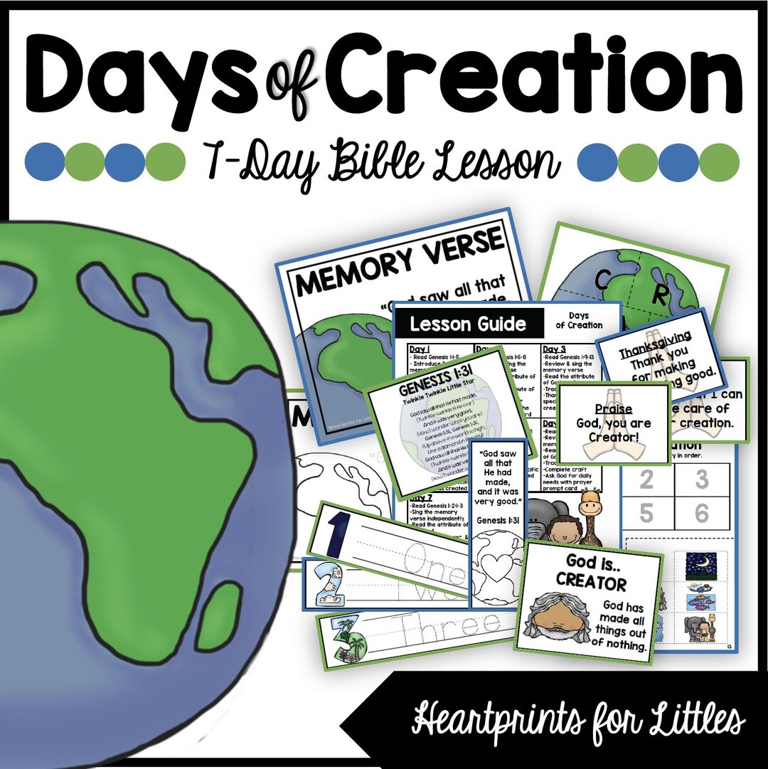Days of Creation 7-day Bible Lesson, Homeschool & Sunday School ...