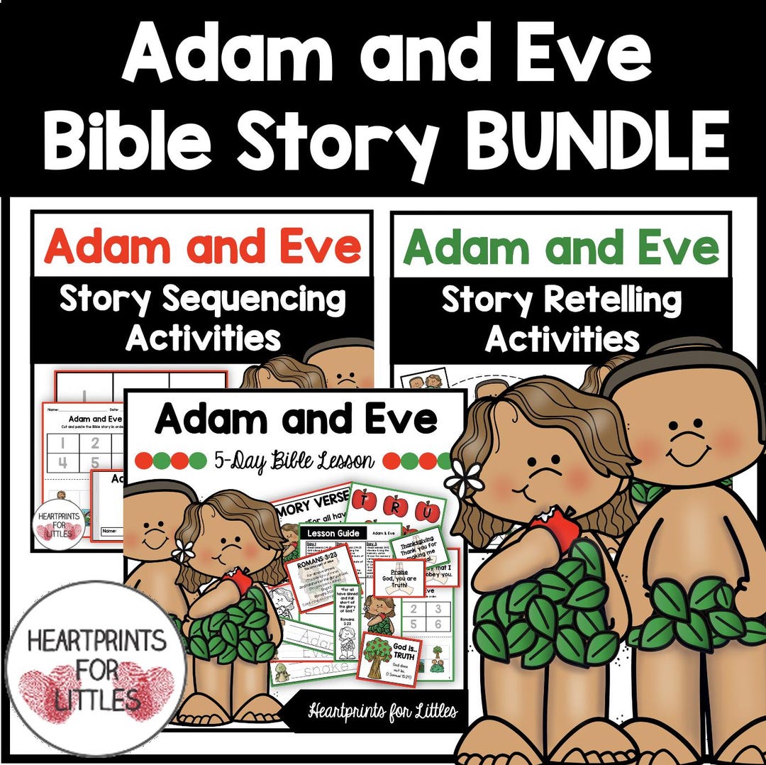Adam and Eve Bible Story Bundle, 5-day Bible Lesson, Sequencing ...