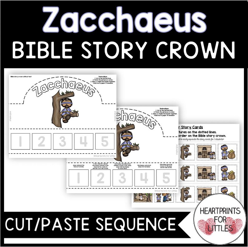 Zacchaeus Bible Story Crown, Bible Headband, Sunday School Activity and ...