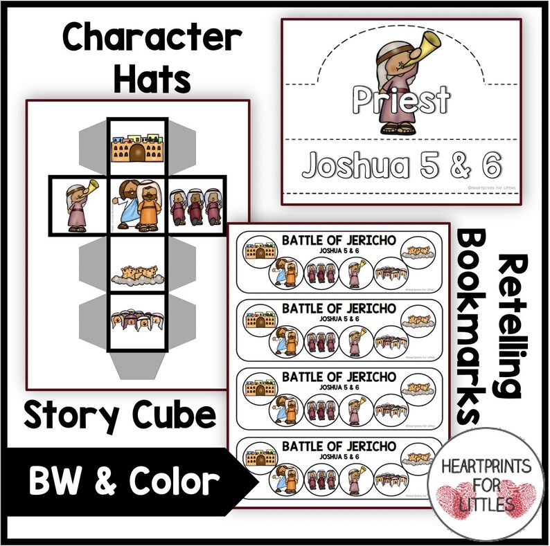 Joshua and the Battle of Jericho Bible Story Retelling Activities ...
