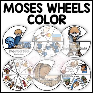Moses Bible Story Wheel Bundle: 5 Wheels, Sunday School Crafts (digital ...
