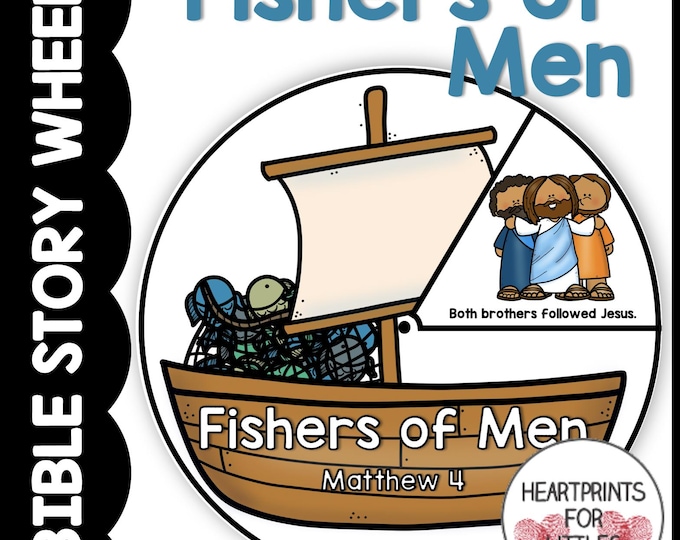 Fishers of Men, Printable Bible Coloring Wheel, Jesus Disciples, Sunday ...