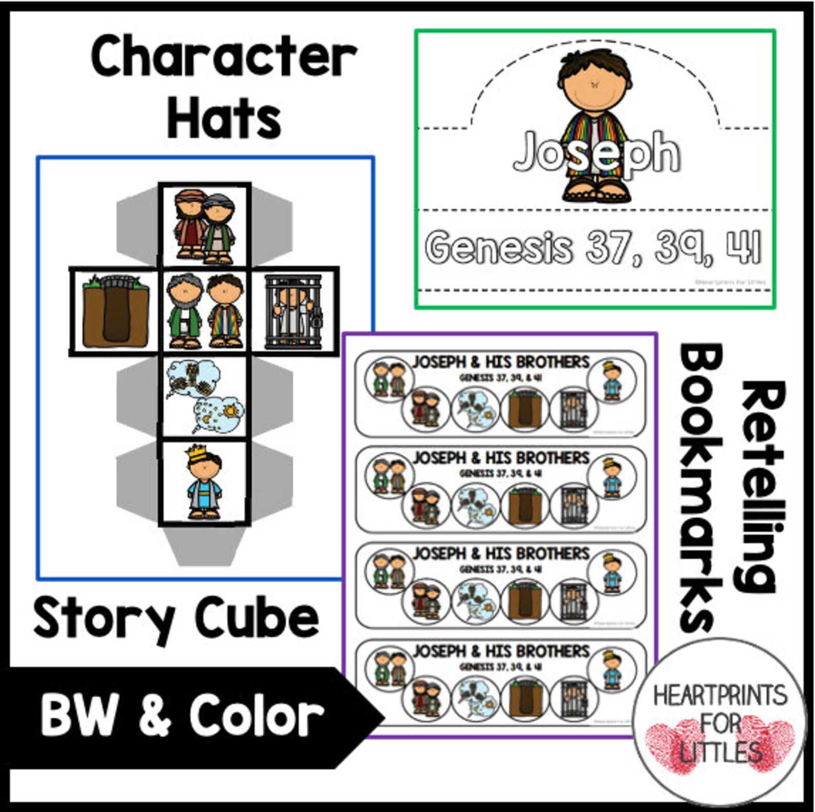 Joseph and His Brother Bible Story Retelling Activities for Kids ...