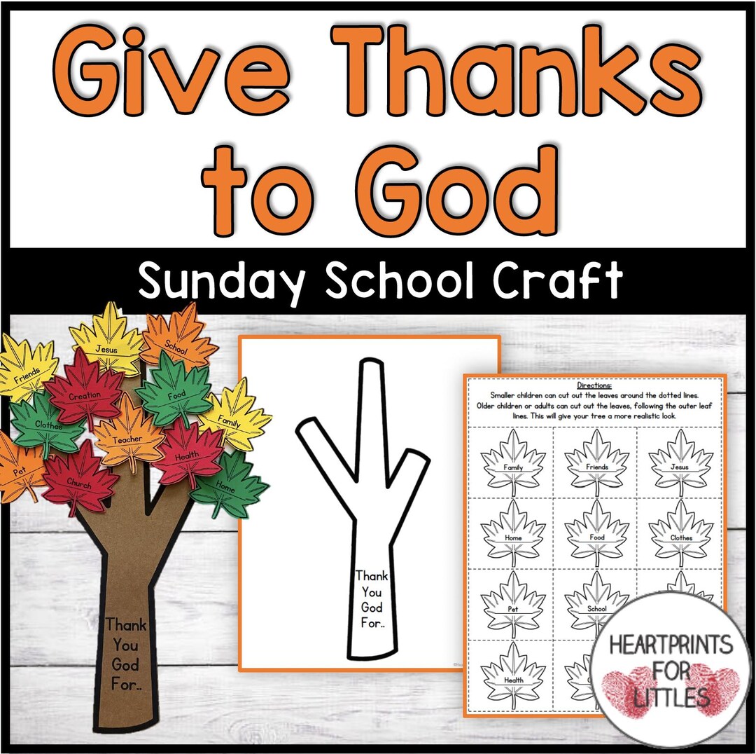 Give Thanks to God Sunday School Craft, Thanksgiving Tree Craft ...